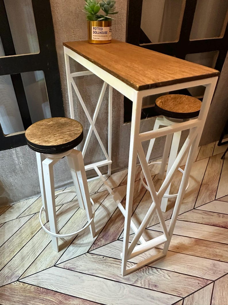 1:6 Scale Modern Bar/cafe Stools And/or Table - Black or White Base ...