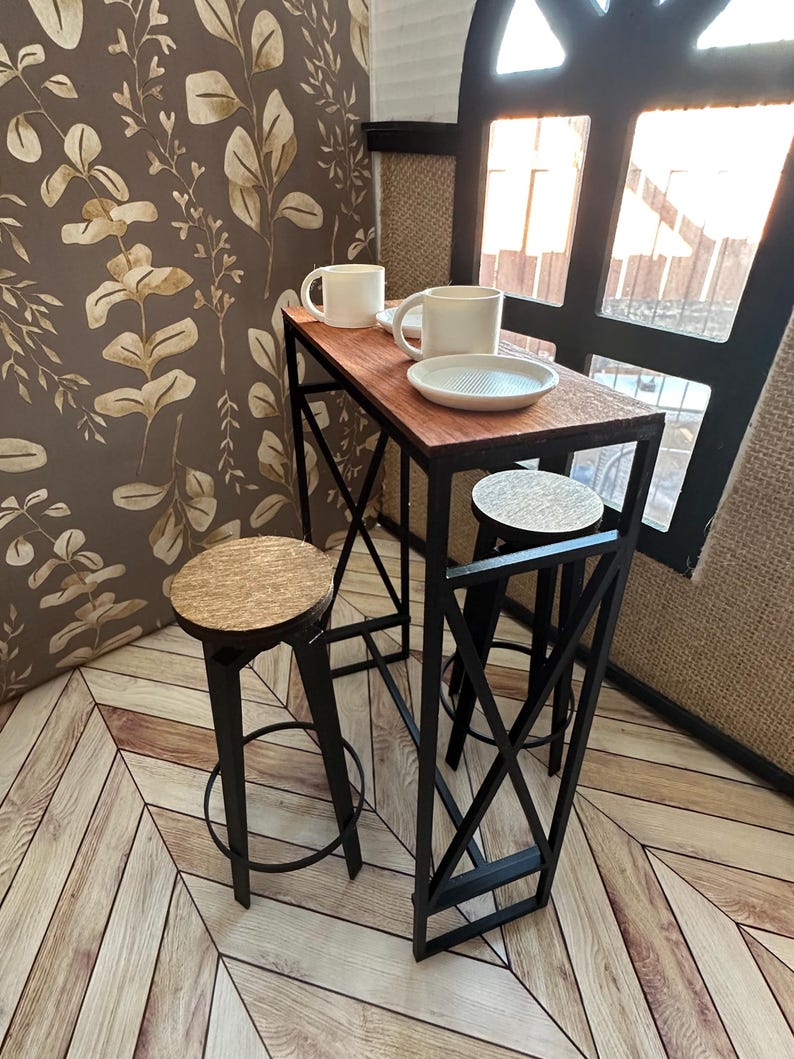 1:6 Scale Modern Bar/cafe Stools And/or Table - Black or White Base ...