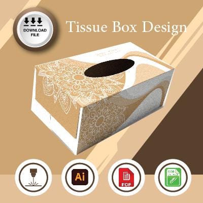 Elegant Tissue Box Die-cut Template | Printable Packaging Design ...