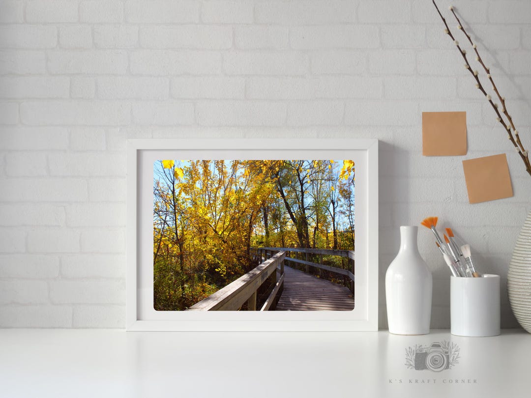 Autumn Walkway – Fall Nature Photography - Etsy