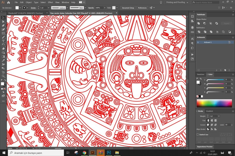 Wall Panel aztec Calendar. Vector Dxf Cdrsvg - Etsy Canada