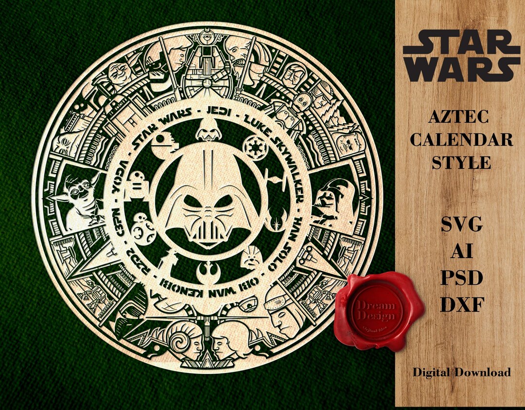 Star Wars Calendar New Style Darth Vader Vector Dxf, Cdr,svg, for CNC ...