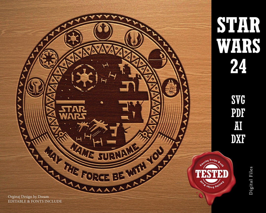 Star Wars Calendar New 24 Vector Svg, Dxf, Pdf, Ai for Laser, Cnc ...