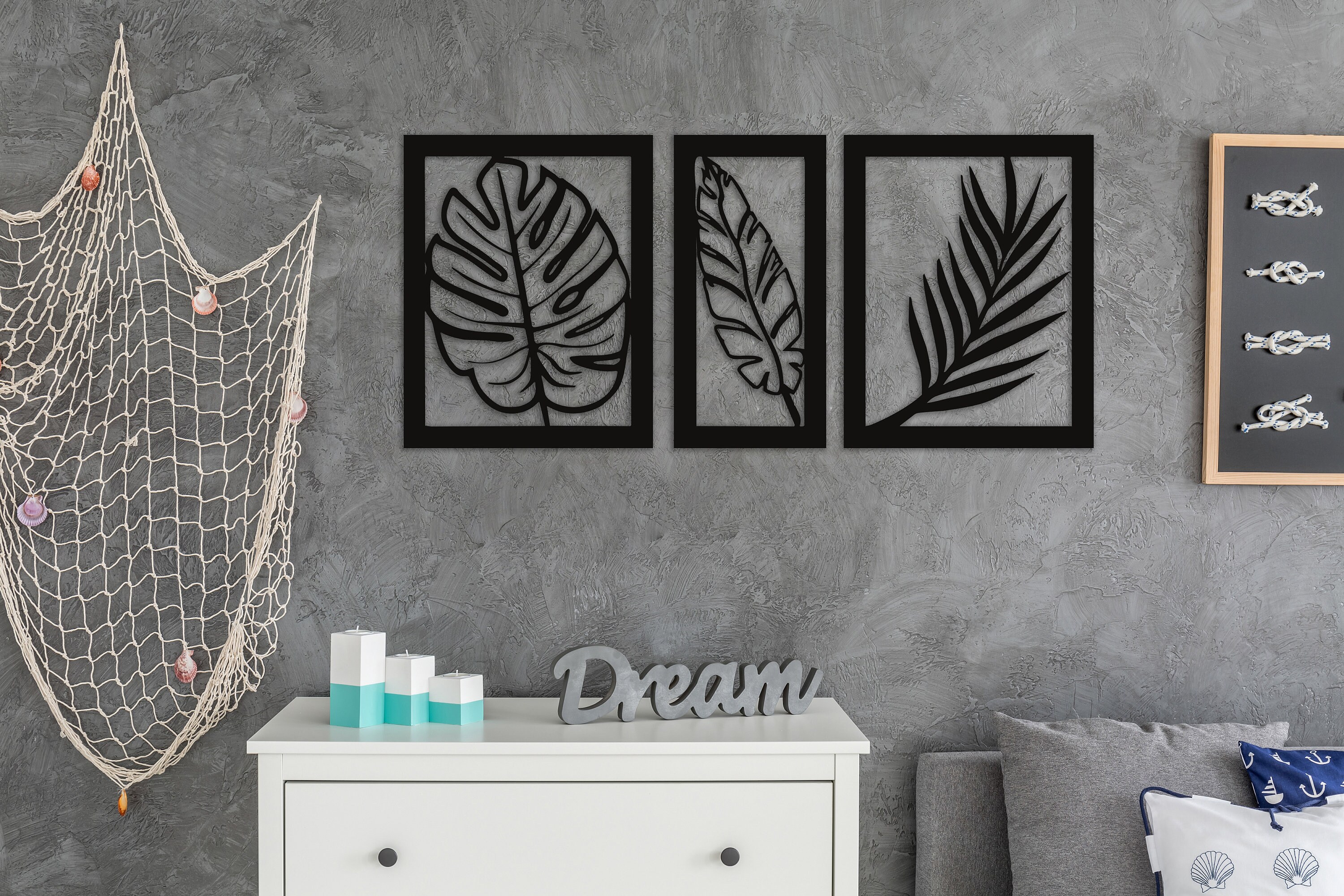 Wall Panel 3 Leaf With Frame . Vector Dxf | Etsy