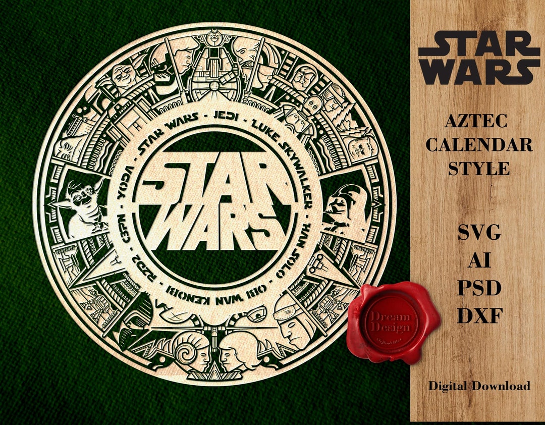 Star Wars Calendar New Style Ornament Vector Dxf, Cdr,svg, for CNC ...