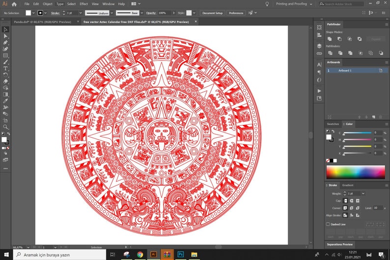 Wall Panel aztec Calendar. Vector Dxf Cdrsvg - Etsy Canada