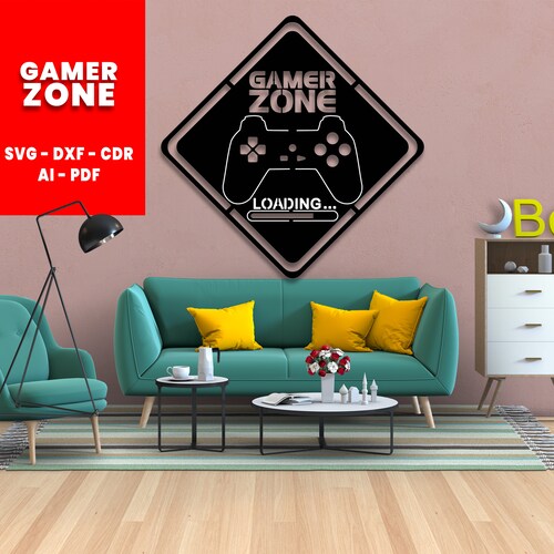 Gamer Zone Sign Perfect SVG DXF File Amazing Wall Decor Vector - Etsy ...