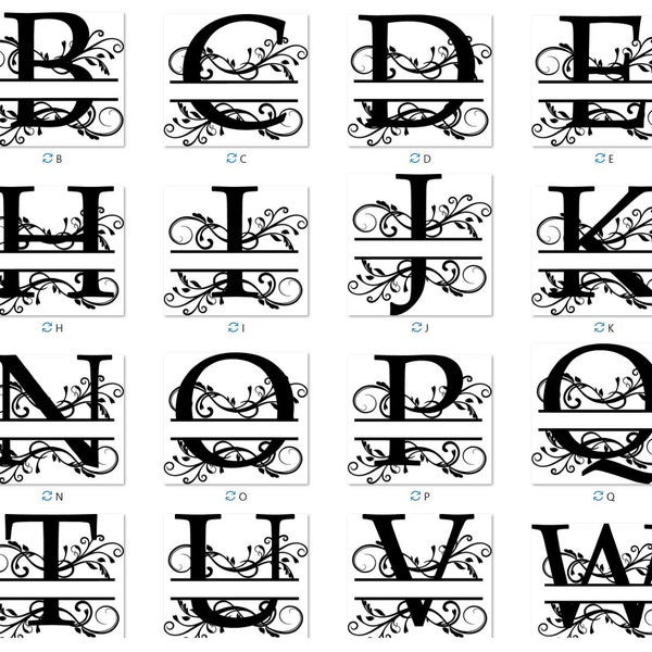 Split Monogram - Etsy