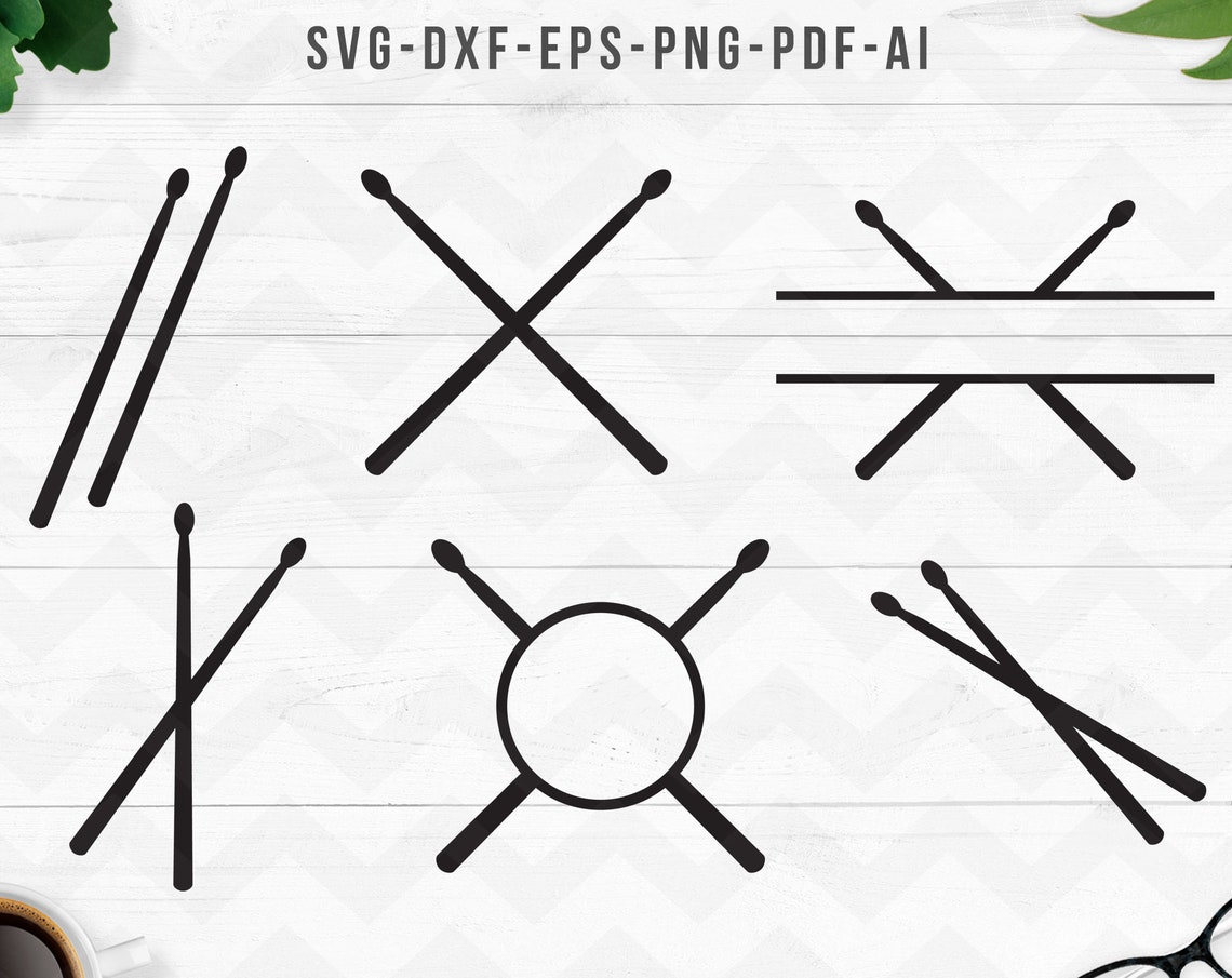 Drumsticks Svg Files Drum Sticks Cut Files Crossed - Etsy