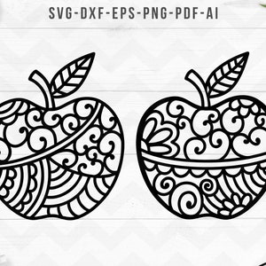 Apple Svg, Apple Mandala Svg, Apple Clipart,mandala Svg, Cricut ...