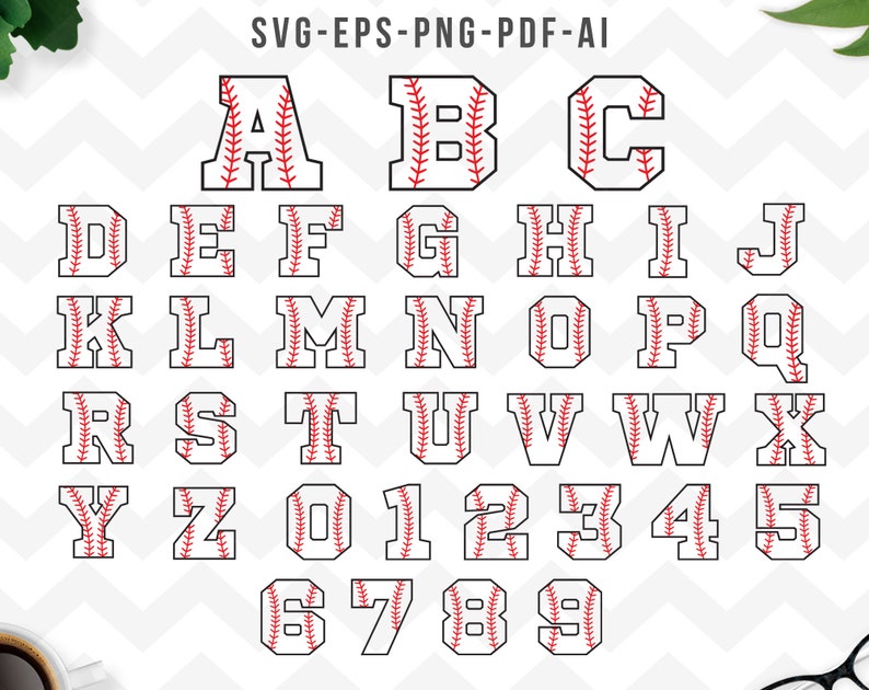 Baseball font svg Baseball alphabet svg Baseball font with | Etsy