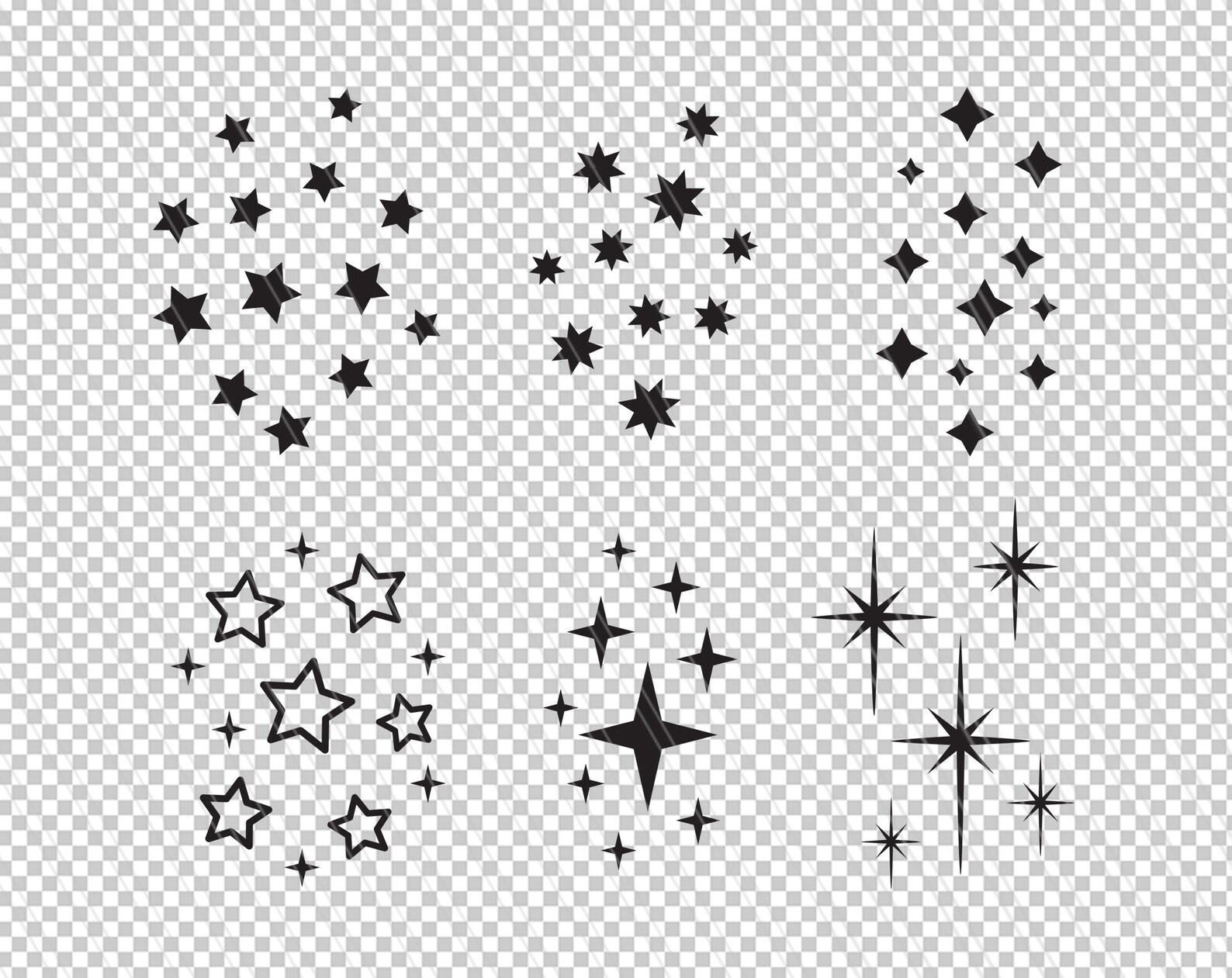 Stars svgSparkle svgStars paper cut svgStar cut filesOuter | Etsy