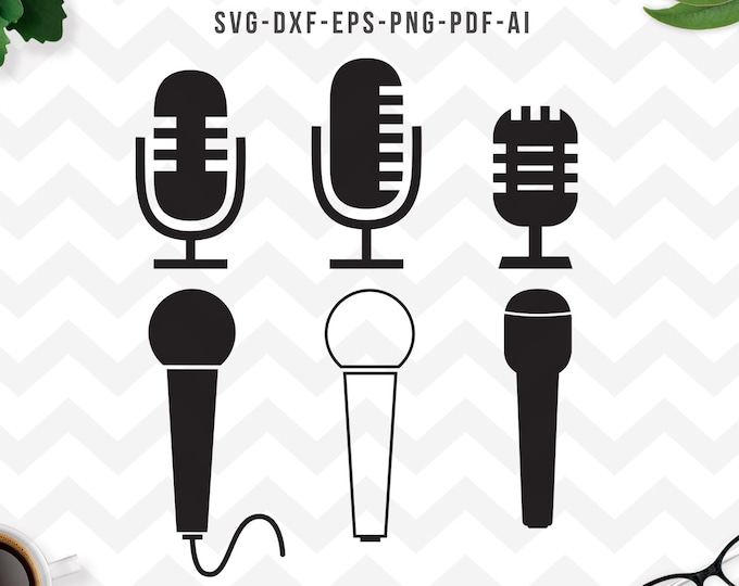 Mikrofon SVG, Musik Mic Silhouette SVG-Datei, Retro Mikrofon ...