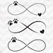 Infinity Paw With Heart Svg, Dog's Paw Svg, Heart and Paw Print ...