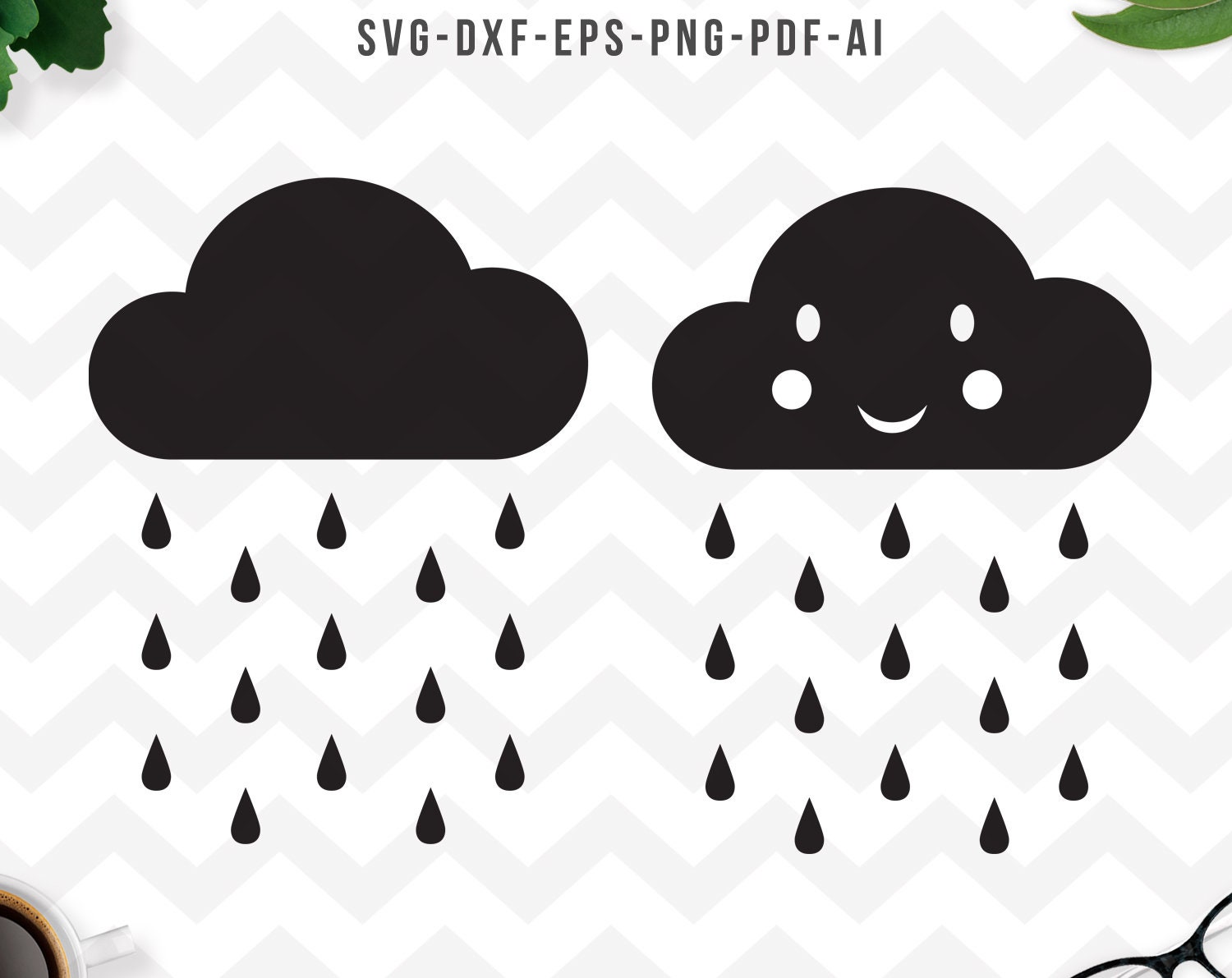 Clouds SVG Rain cloud svg Cloud svg Weather clipart Rain | Etsy