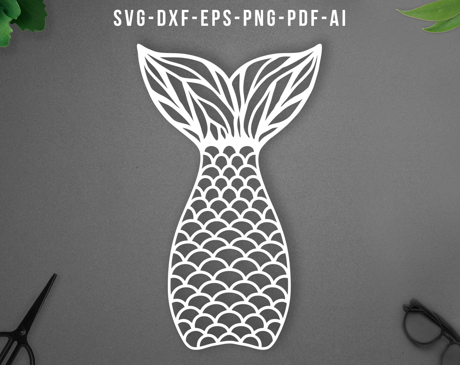 Mermaid Tail Svg, Mermaid Tail Papercut Template, Mermaid Clipart ...