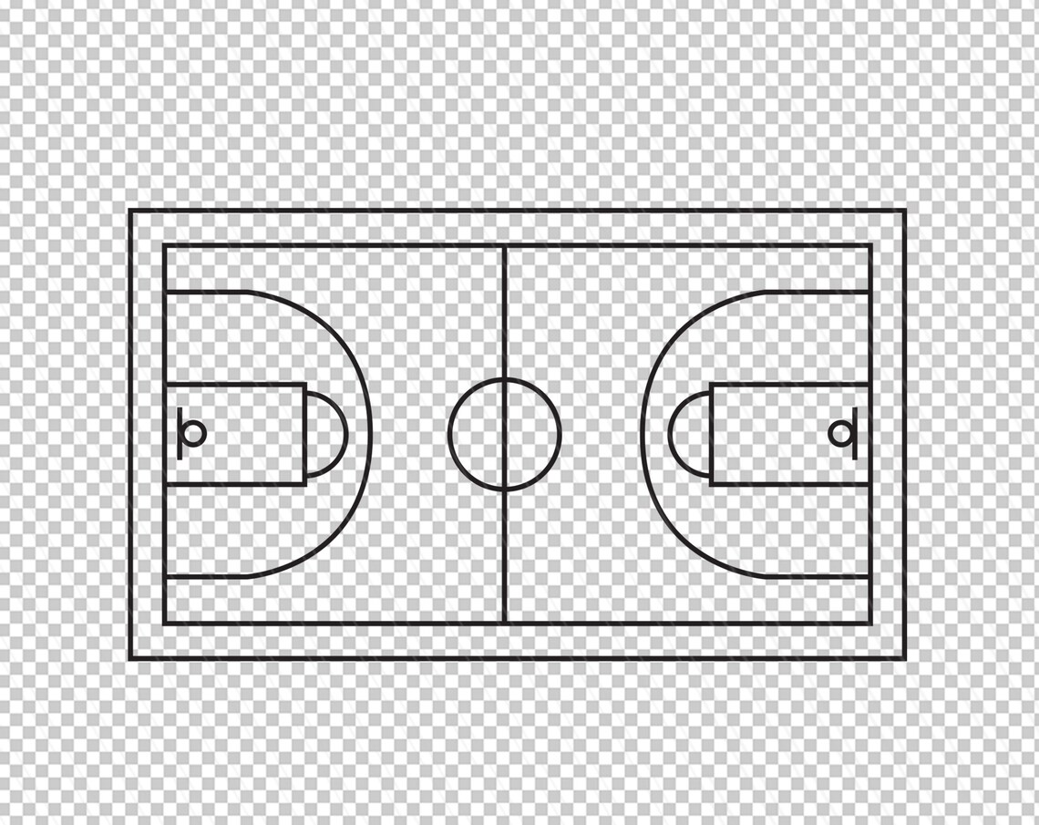 Basketball Court Svg, Basketball Court Outline, Basketball Court ...