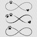 Infinity Paw With Heart Svg, Dog's Paw Svg, Heart and Paw Print ...