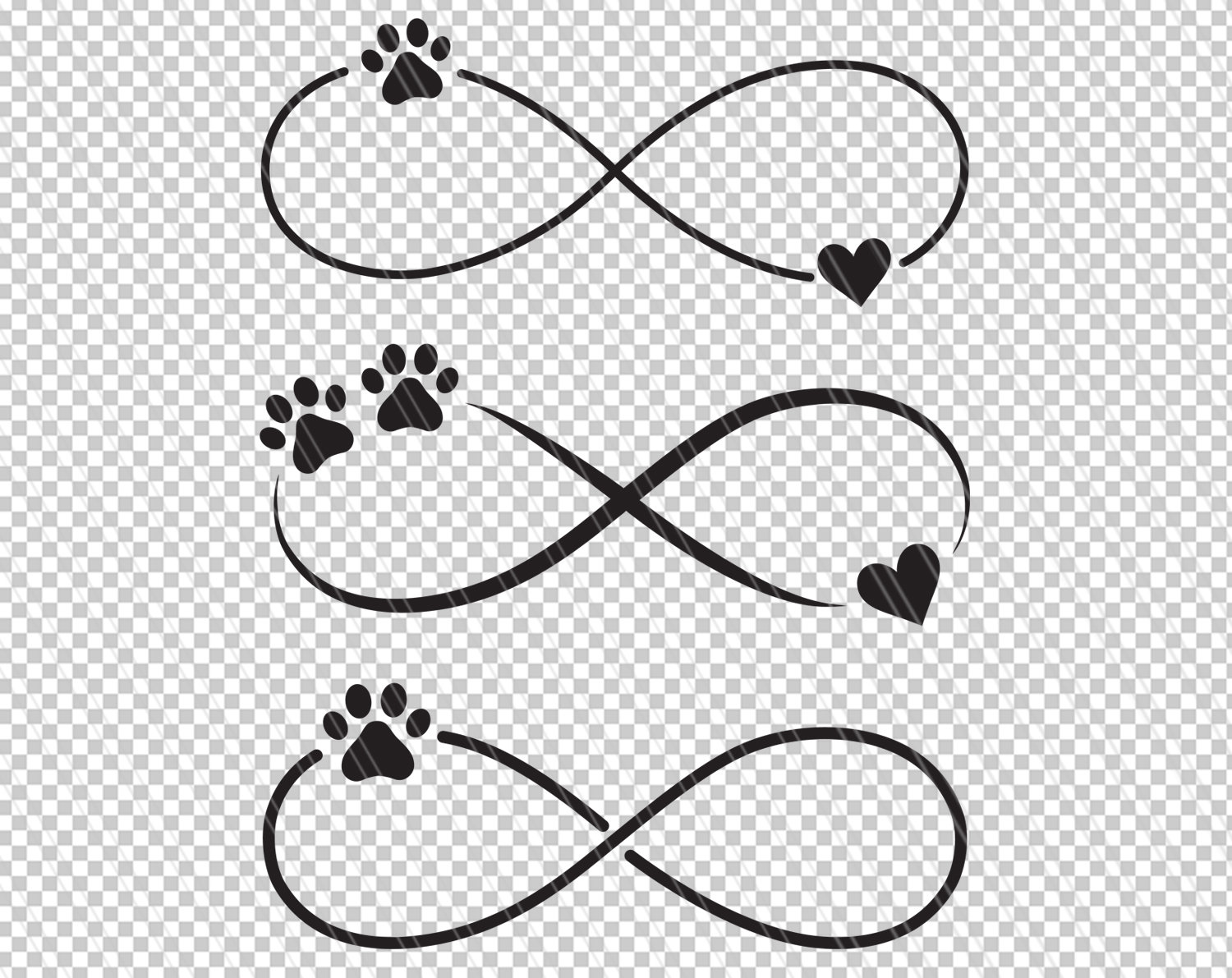 Infinity Paw With Heart Svg, Dog's Paw Svg, Heart and Paw Print ...