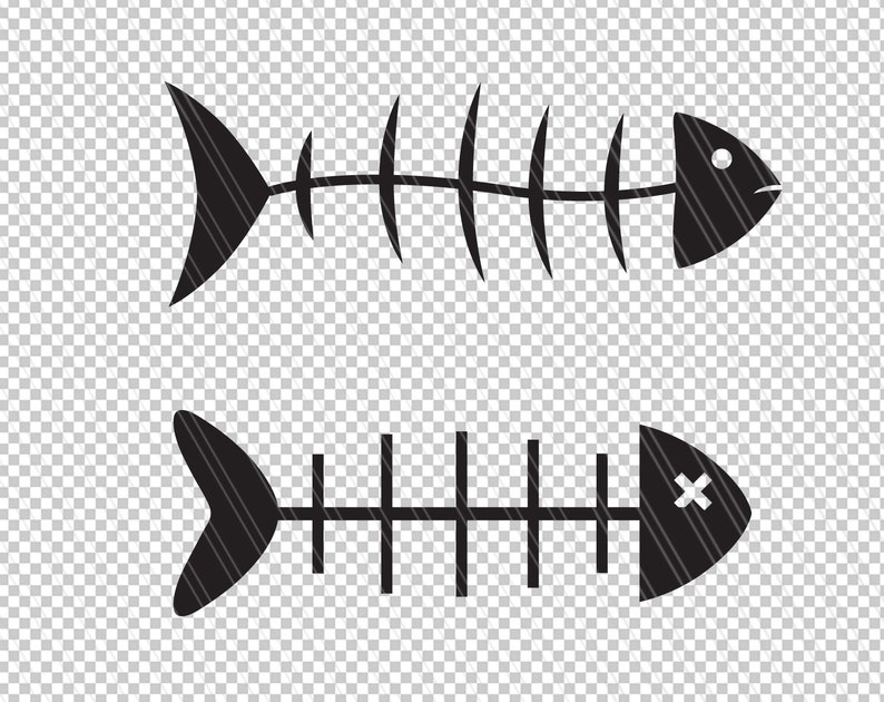 Fish Bones Svg Fish Dead Fish Svg Dxf Fishing Svg Clipart - Etsy