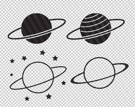 The Planets Clipart Black And White