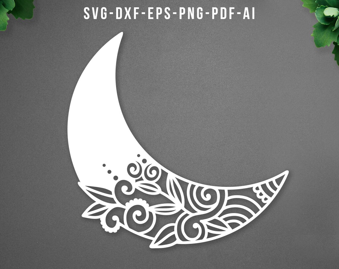 Moon Svg, Moon Mandala Svg, Moon Clipart, Mandala Svg, Cricut ...