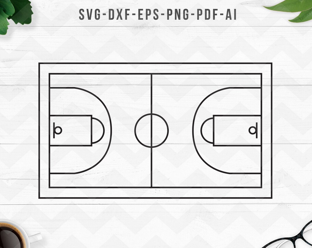 Basketball Court Svg, Basketball Court Outline, Basketball Court ...