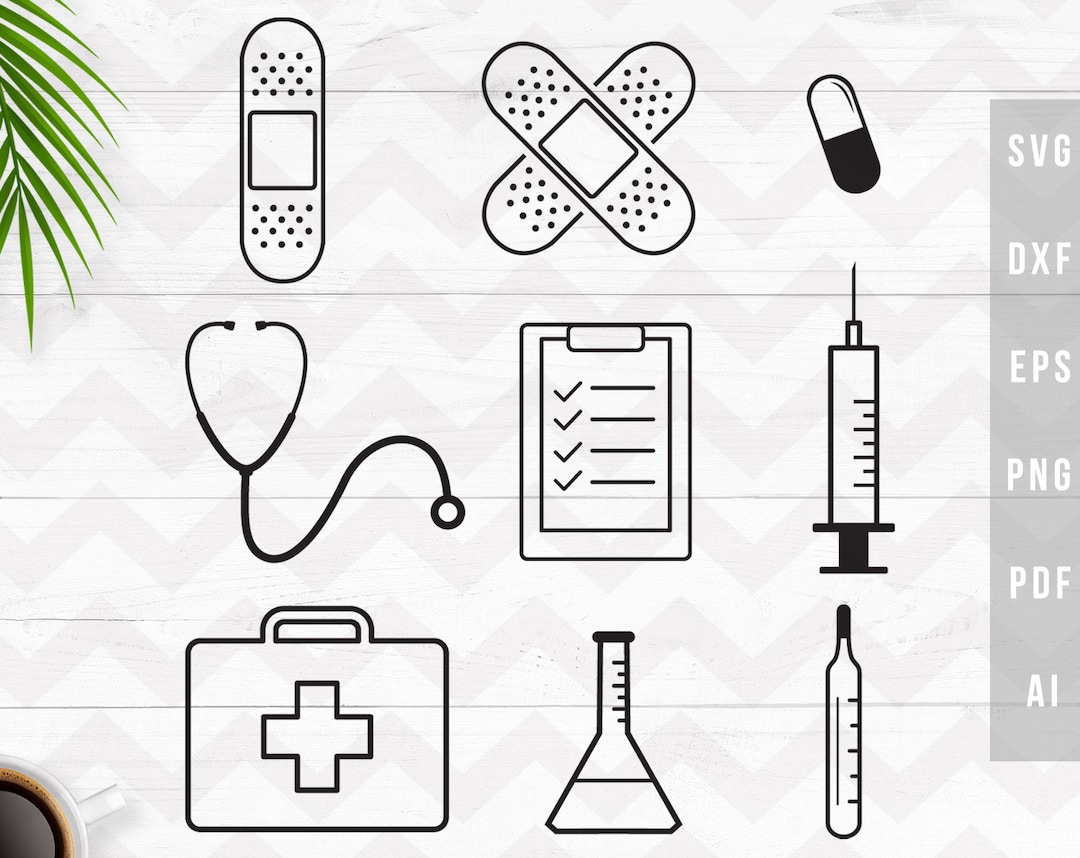 Medical Svg, Medical Clipart,medical Icons, Band-aid Stethoscope Svg ...