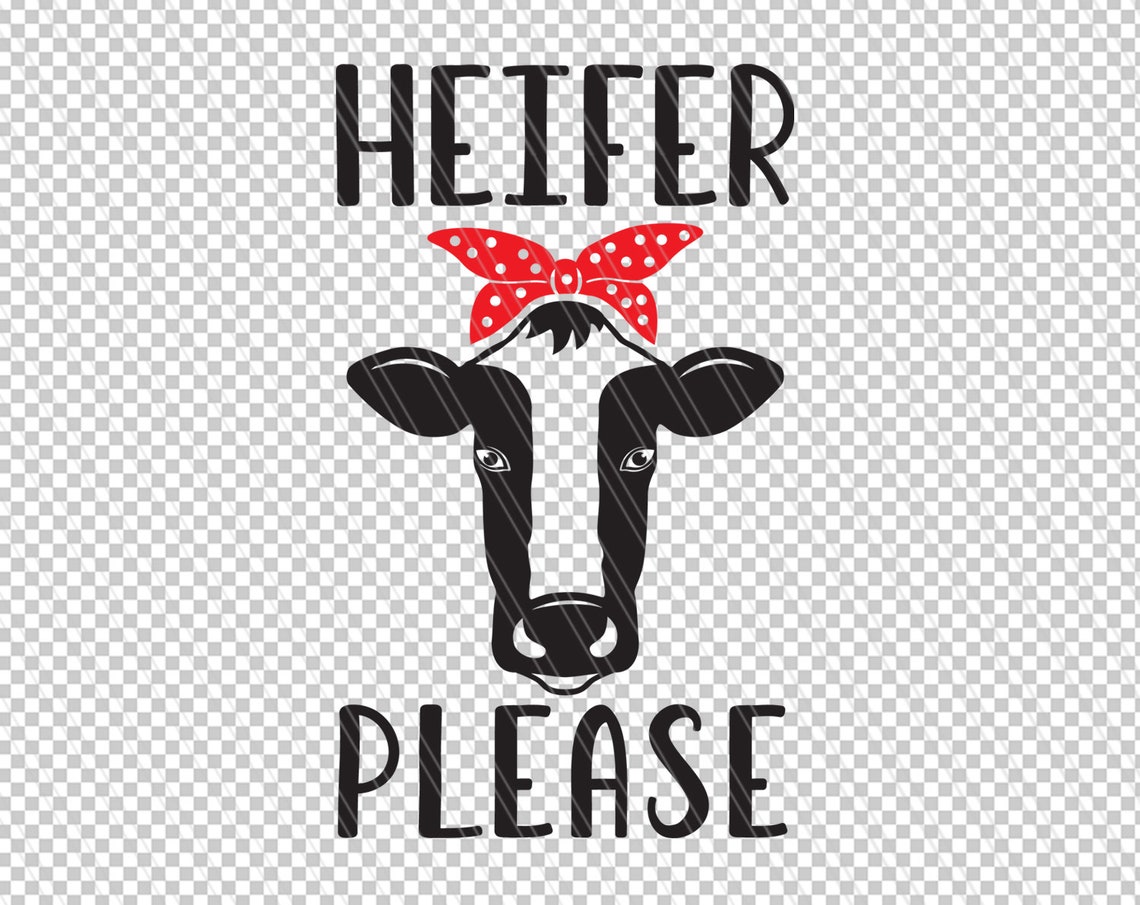 Heifer Please Svg Heifer Cow With Bandana Svg Cow Svg Farm | Etsy