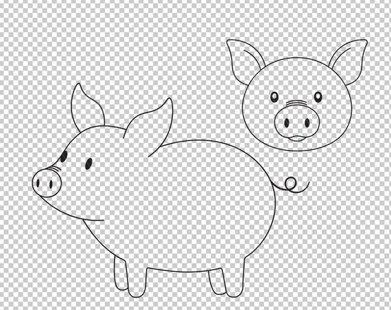 Silueta De Cerdito Bebe