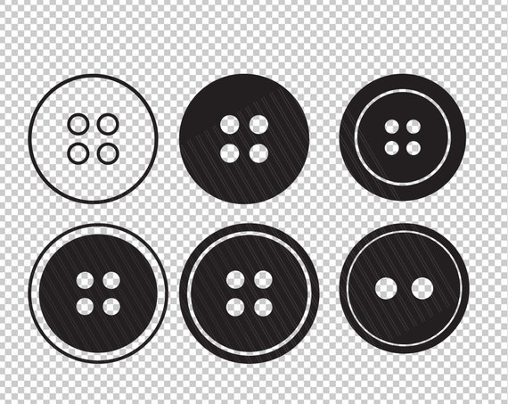 Black Sewing Button Clipart