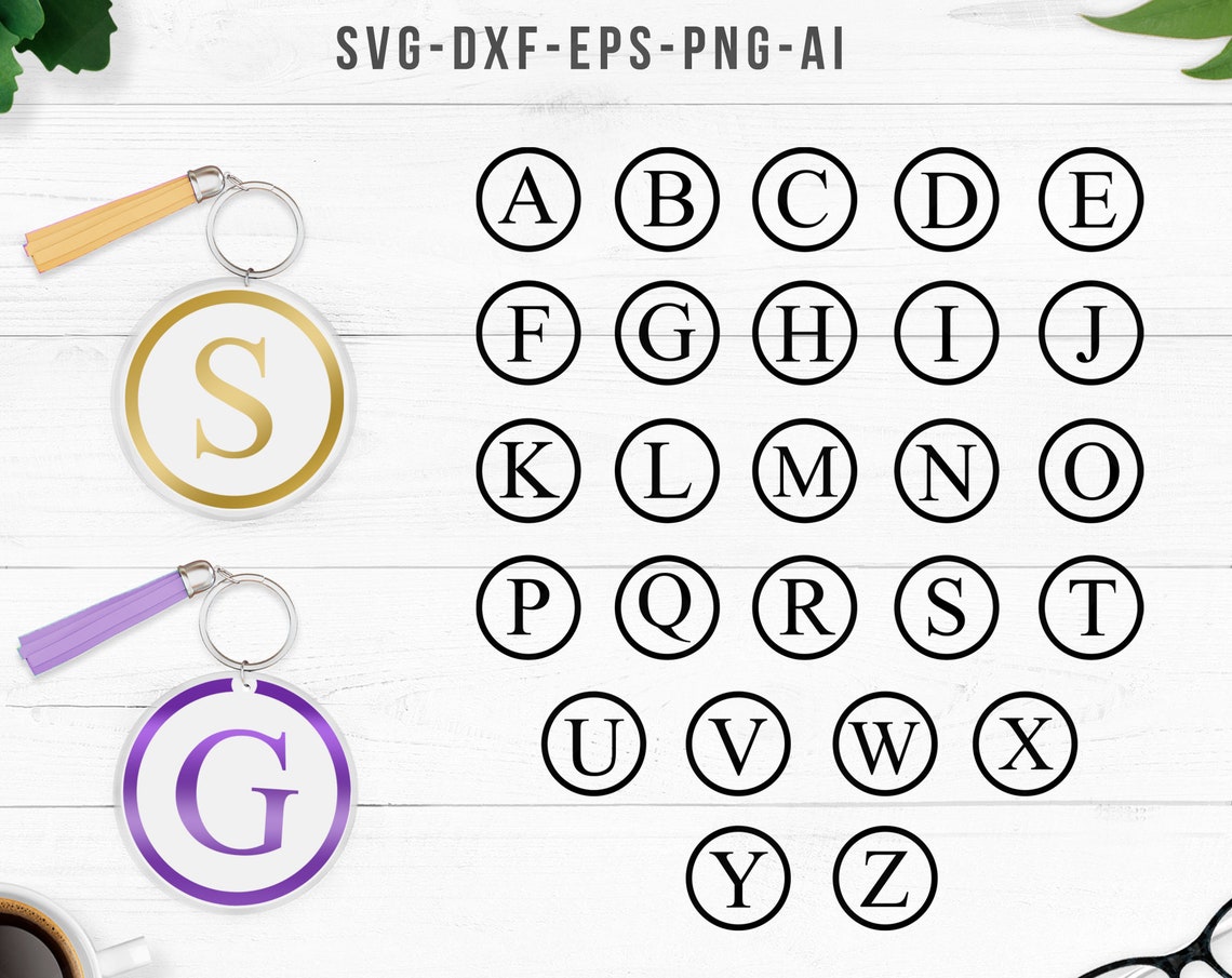 Monogram Alphabet Svg Keychain Monogram Svg Keychain Pattern - Etsy