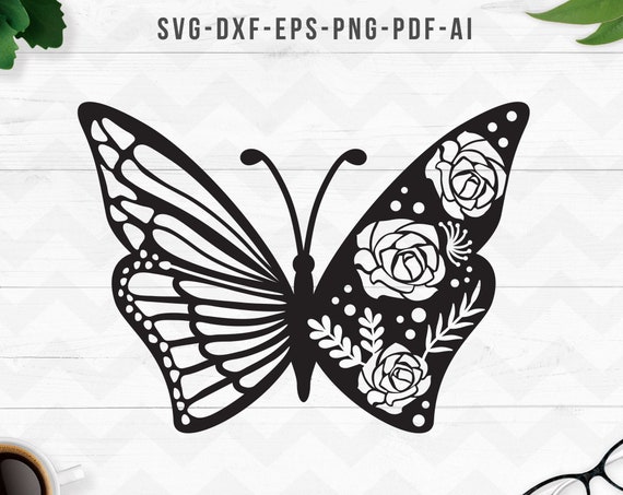 Butterfly Svg Floral Butterfly Svg Butterfly Wings Svg | Etsy