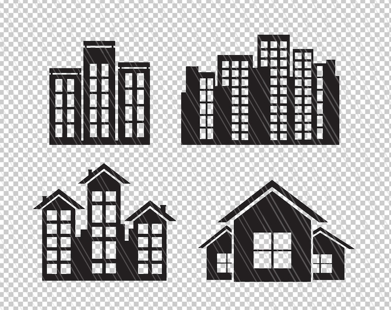 House Svg, Building Svg, City Skyline Svg, Home , Buildings Clipart ...