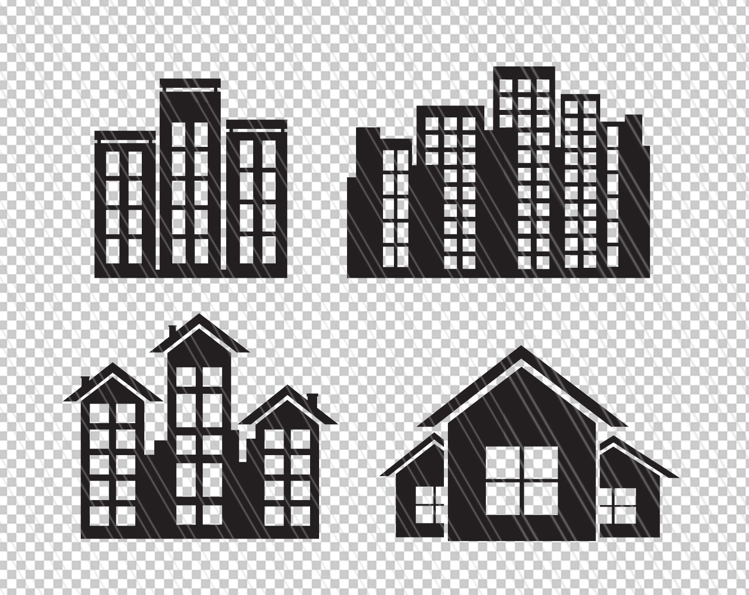 House Svg, Building Svg, City Skyline Svg, Home , Buildings Clipart ...