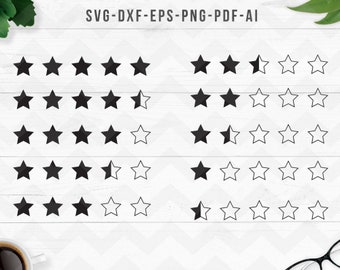 Five Star Svg Five Stars Svg Stars Svg Ratings Svg - Etsy