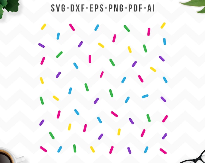 Sprinkle Pattern SVG, Instant Download, Sprinkle SVG, Donut Sprinkles ...