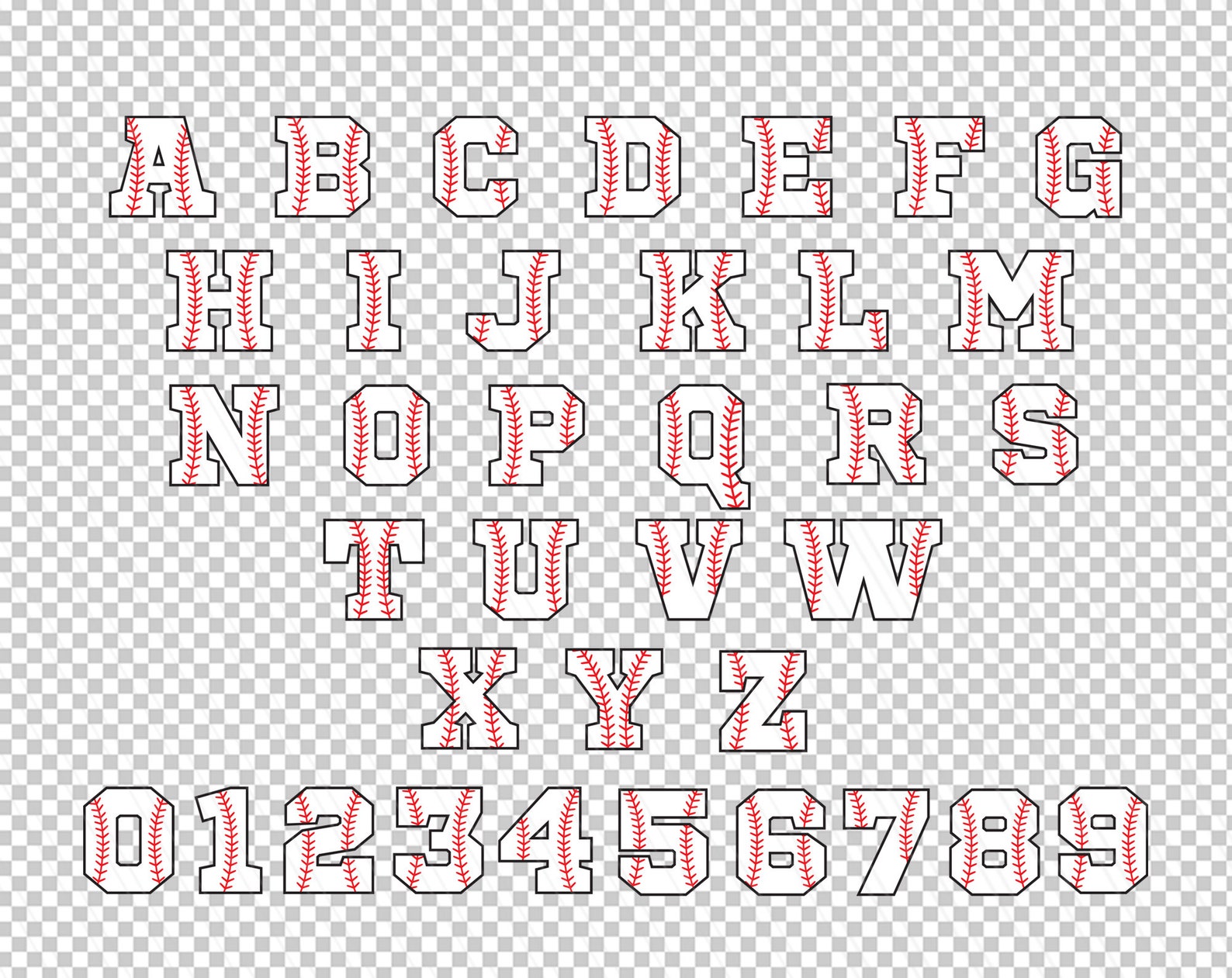 Baseball font svg Baseball alphabet svg Baseball font with | Etsy