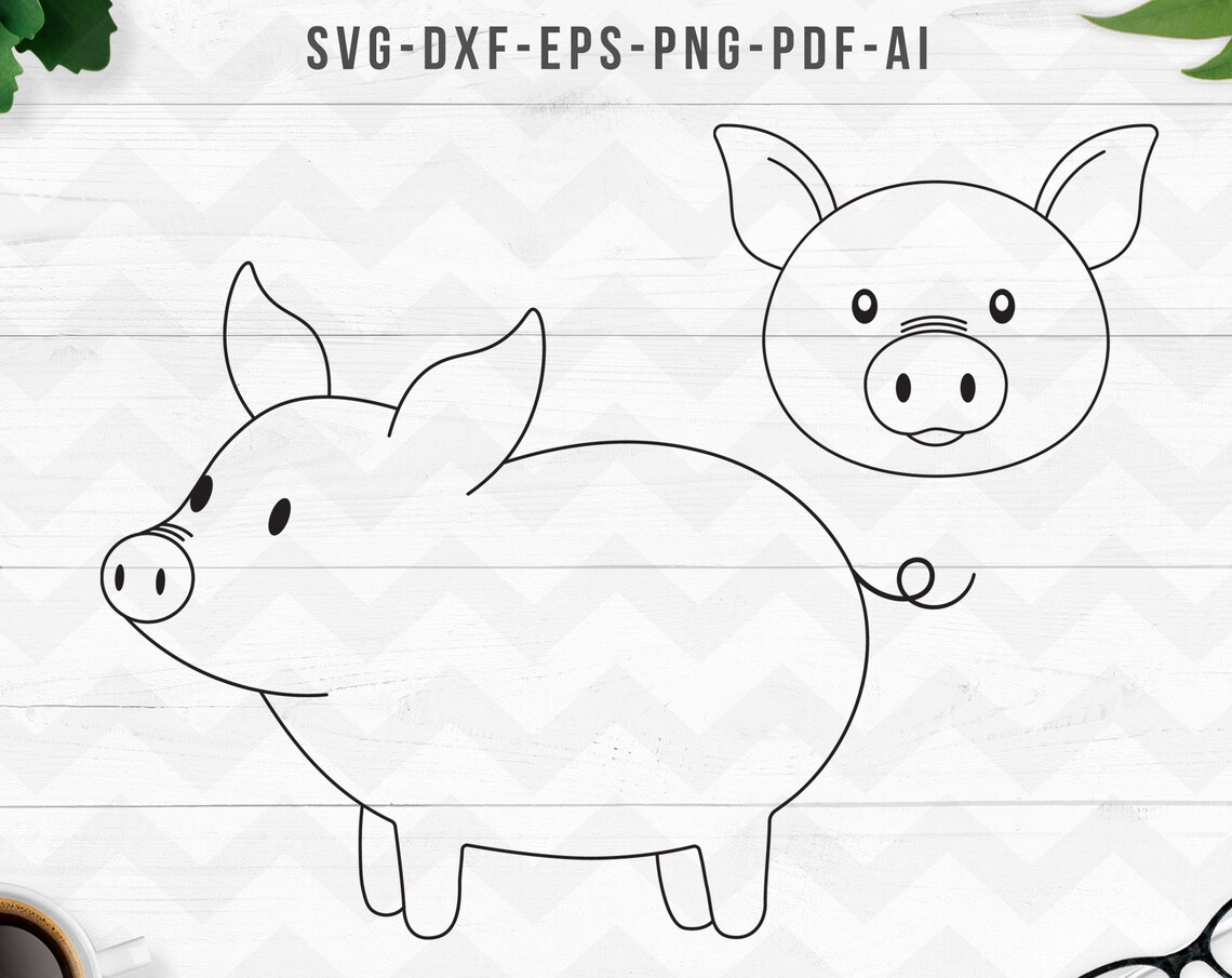 Pig Svg Cute Pig Svgpig Cut Files Baby Pig Svg Farm Animal - Etsy