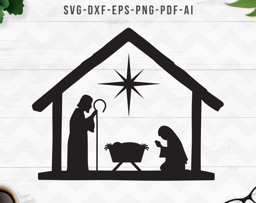 Nativity Scene Svg, Nativity PNG, Christmas Svg, Christmas Png, Holy ...