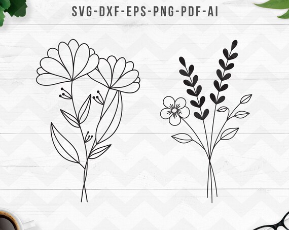 Wildblumen svg Blumen svg Blumenstrauß svg Bouquet svg - Etsy.de