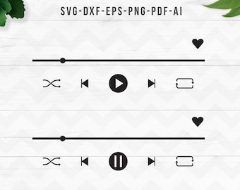 Audio Control Buttons Svg Music Player Glass Art Svg Audio - Etsy