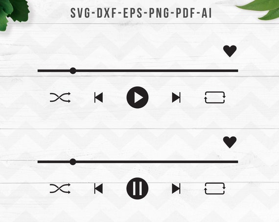 Audio Control Buttons Svg Music Player Svg Spotify Svg | Etsy