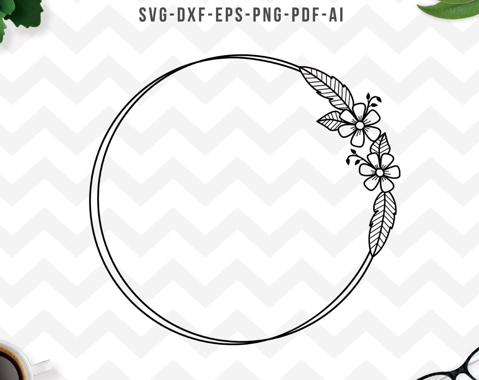 Cornice floreale svg Corona SVG corona floreale svg clipart - Etsy Italia