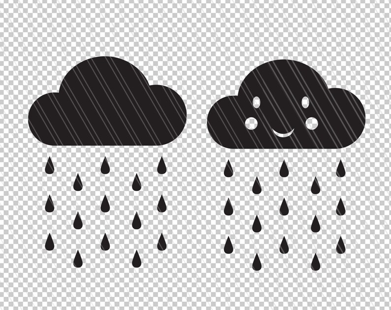 Clouds SVG Rain cloud svg Cloud svg Weather clipart Rain | Etsy