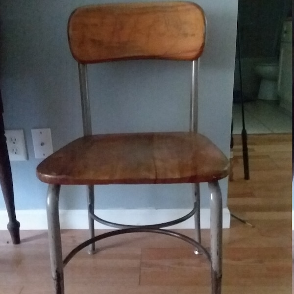 Wood School Chair - Etsy
