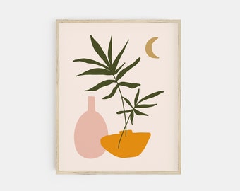 Orange Boho Wall Art | Etsy