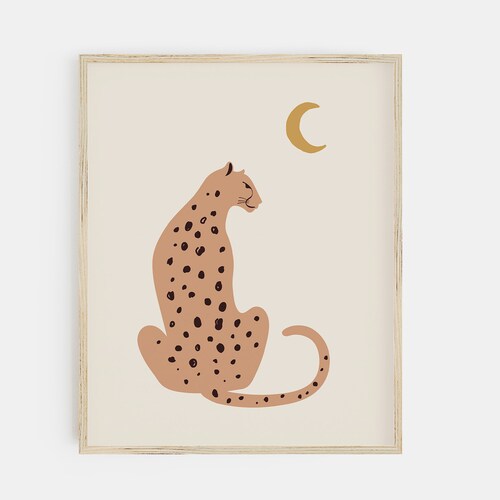 Boho Tiger Print Terracotta Tiger Print Abstract Sun Art | Etsy