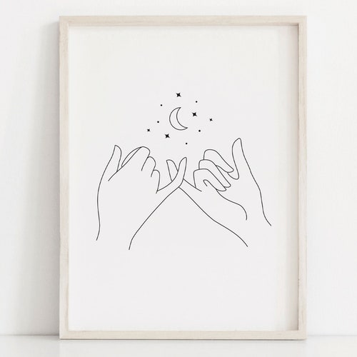 Pinky Promise Print Line Art Poster Printable Line Art - Etsy