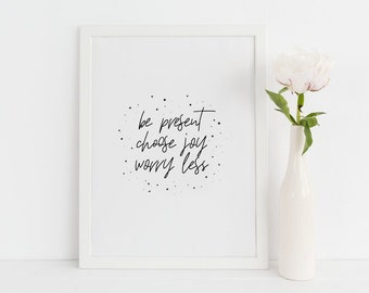 Be Present Full Moon Printable Digital Download Full Moon Wall Art ...